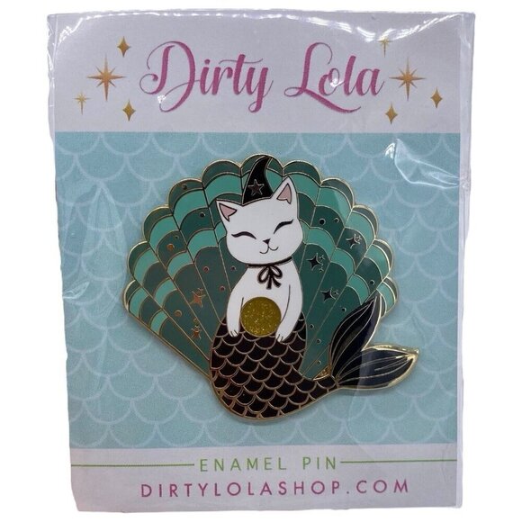 Dirty Lola | Jewelry | Dirty Lola Enamel Pin Magical Mermaid Cat Witch ...